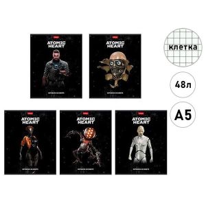 Тетрадь А5 48л клетка " Hatber " Atomic Heart, офсет, на скобе, обложка - мелованный картон ...