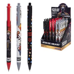 Ручка шариковая автоматическая " Hatber " Atomic Heart синяя 0,7мм, чернила на масляной основе ...